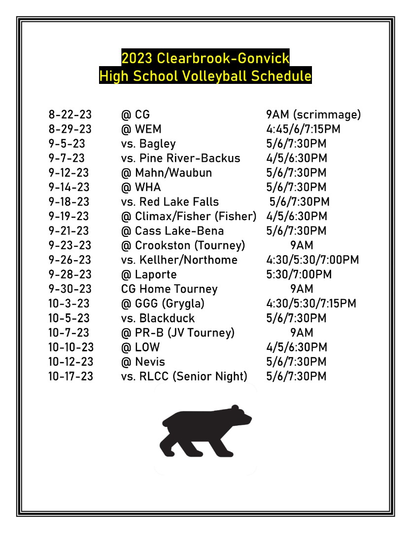 Clearbrook-Gonvick District 2311 - Volleyball 2022